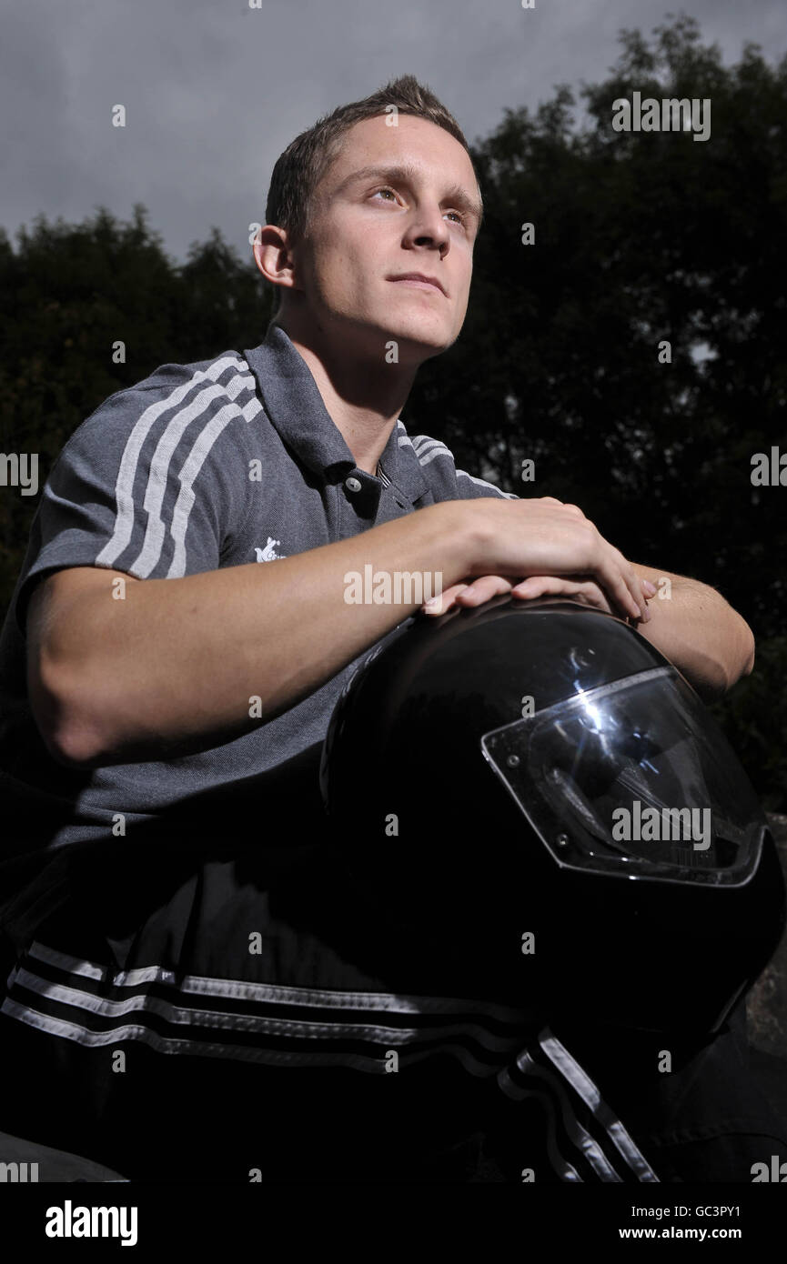 Great Britain Skeleton Bob team member David Swift poses for a photo ...