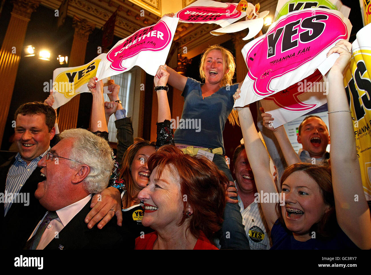 Yes Supporters celebrate at Dublin Castle, after Ireland paved the way ...