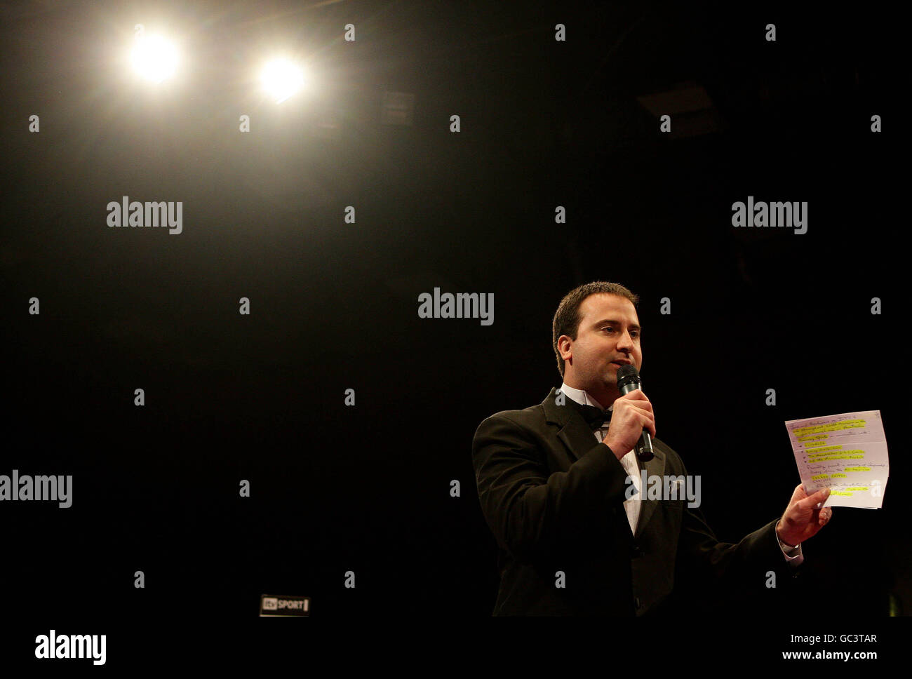 Hennessy Sports MC Thomas Treiber before the British Title fight at ...