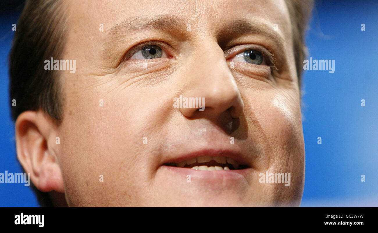 Conservative Party leader David Cameron delivers his keynote speech to ...