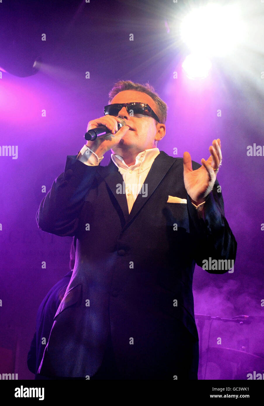 Suggs from Madness performs at Absolute Radio's 1st birthday as part of ...