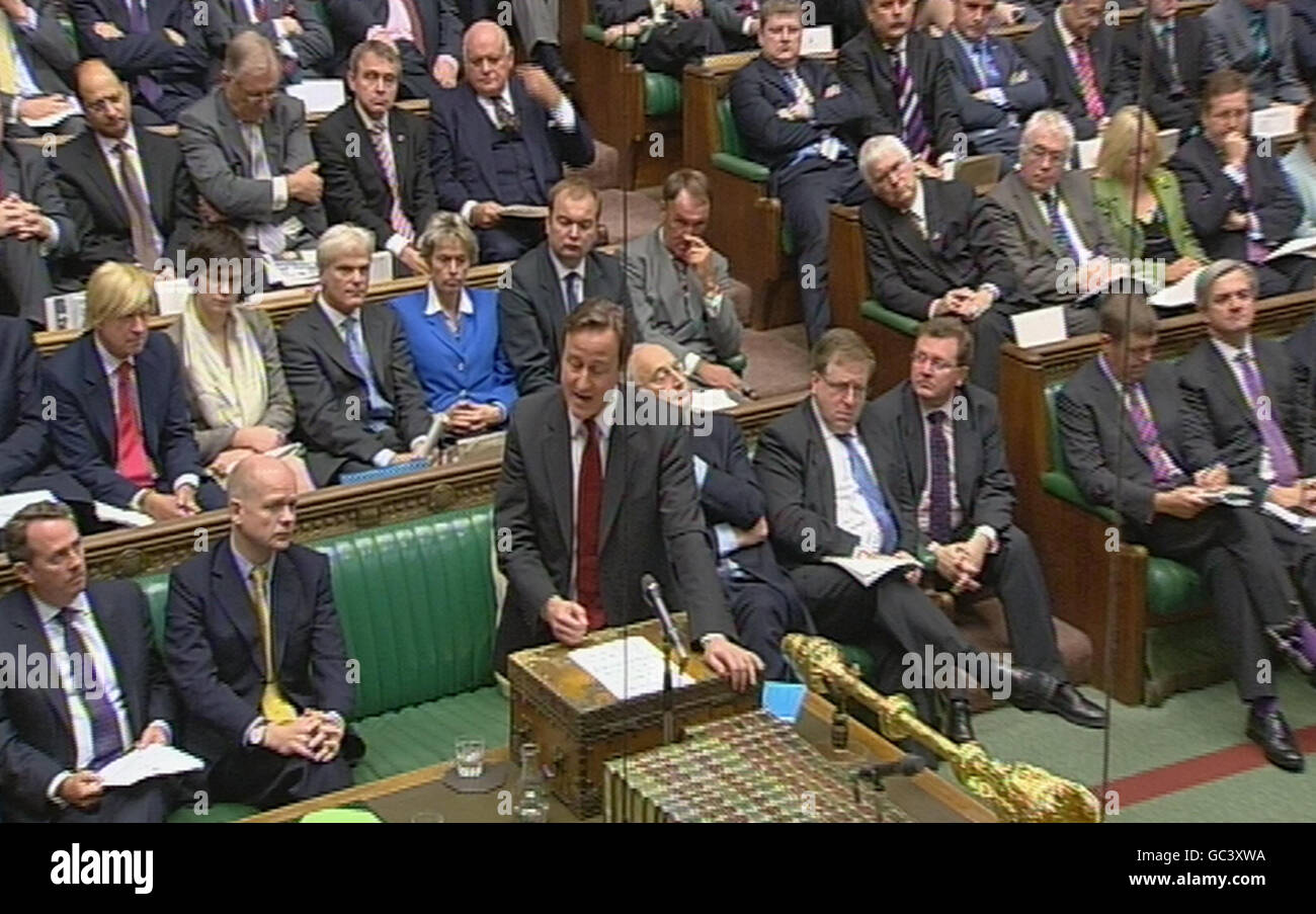 Conservative party leader David Cameron speaks during Prime Minister's ...