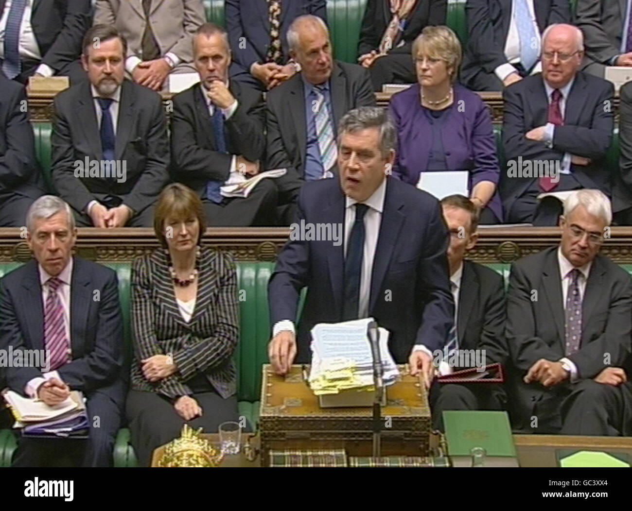 (Front bench from left to right) Justice Secretary Jack Straw, Deputy ...