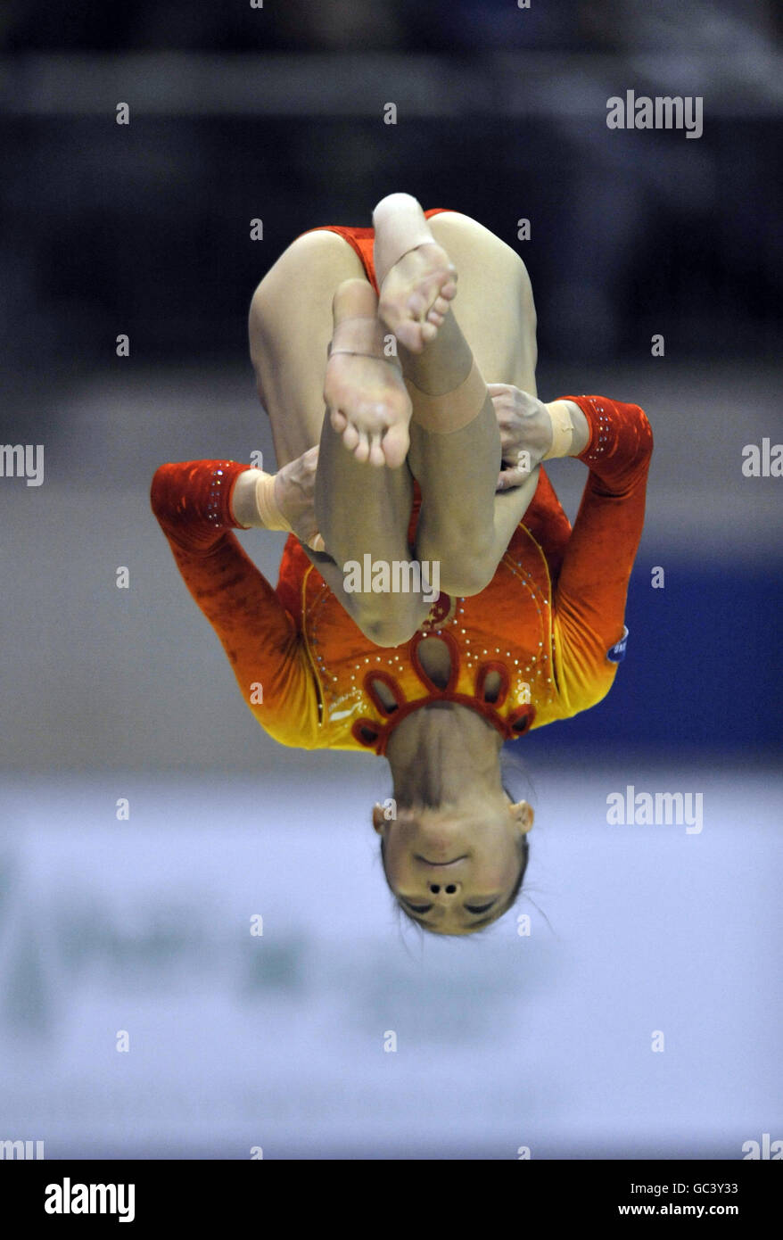 China's Yilin Yang performs her beam routine during the Gymnastics ...