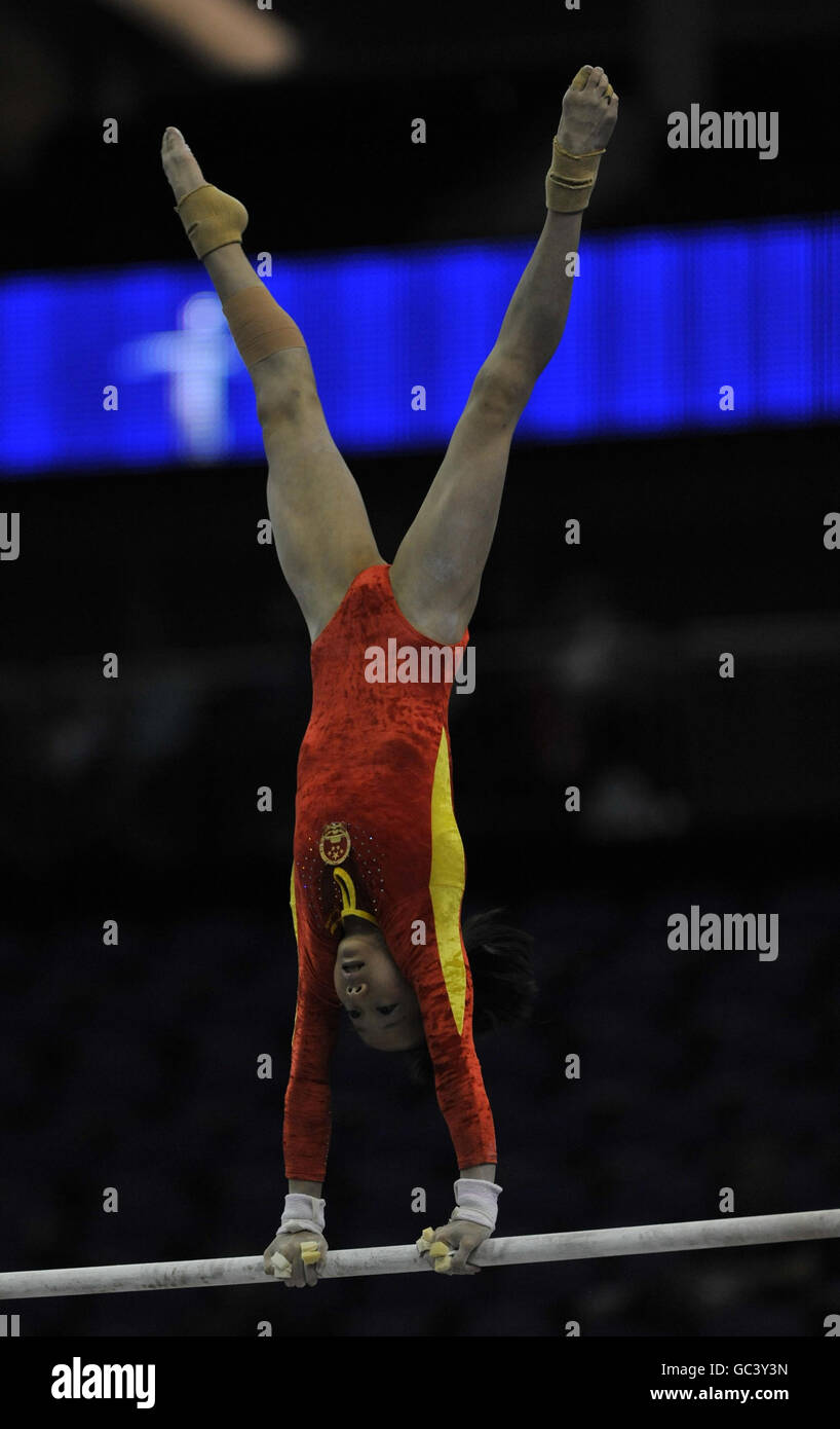 China's Linlin Deng performs her uneven bars routine during the ...