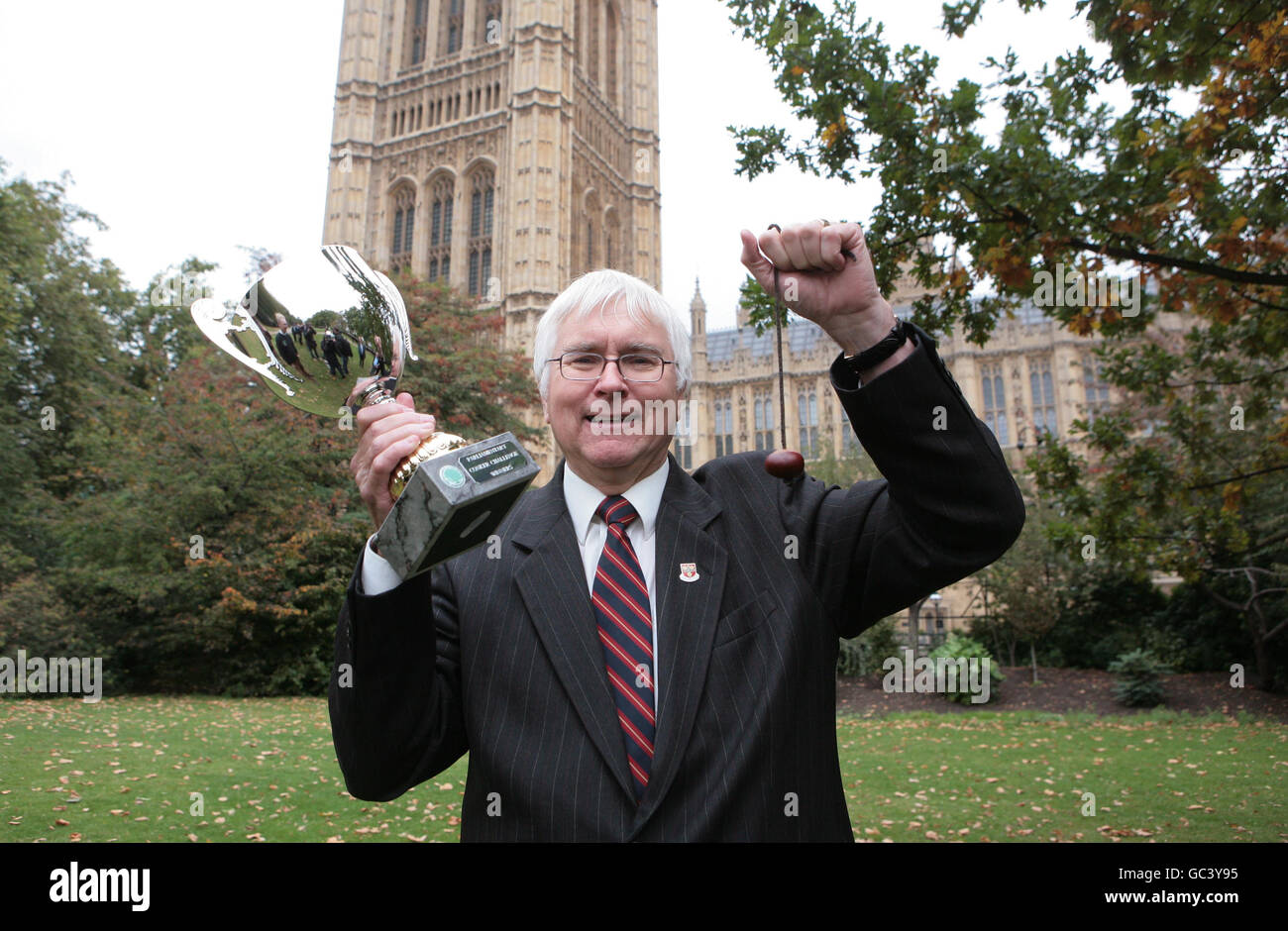 Bob Russell, Lib Dem MP for Colchester outside the Houses of Parliament ...