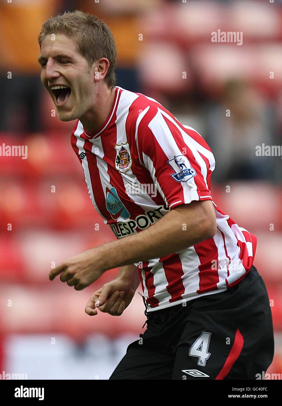 Sunderland's Michael Turner celebrates scoring their fourth goal Stock ...