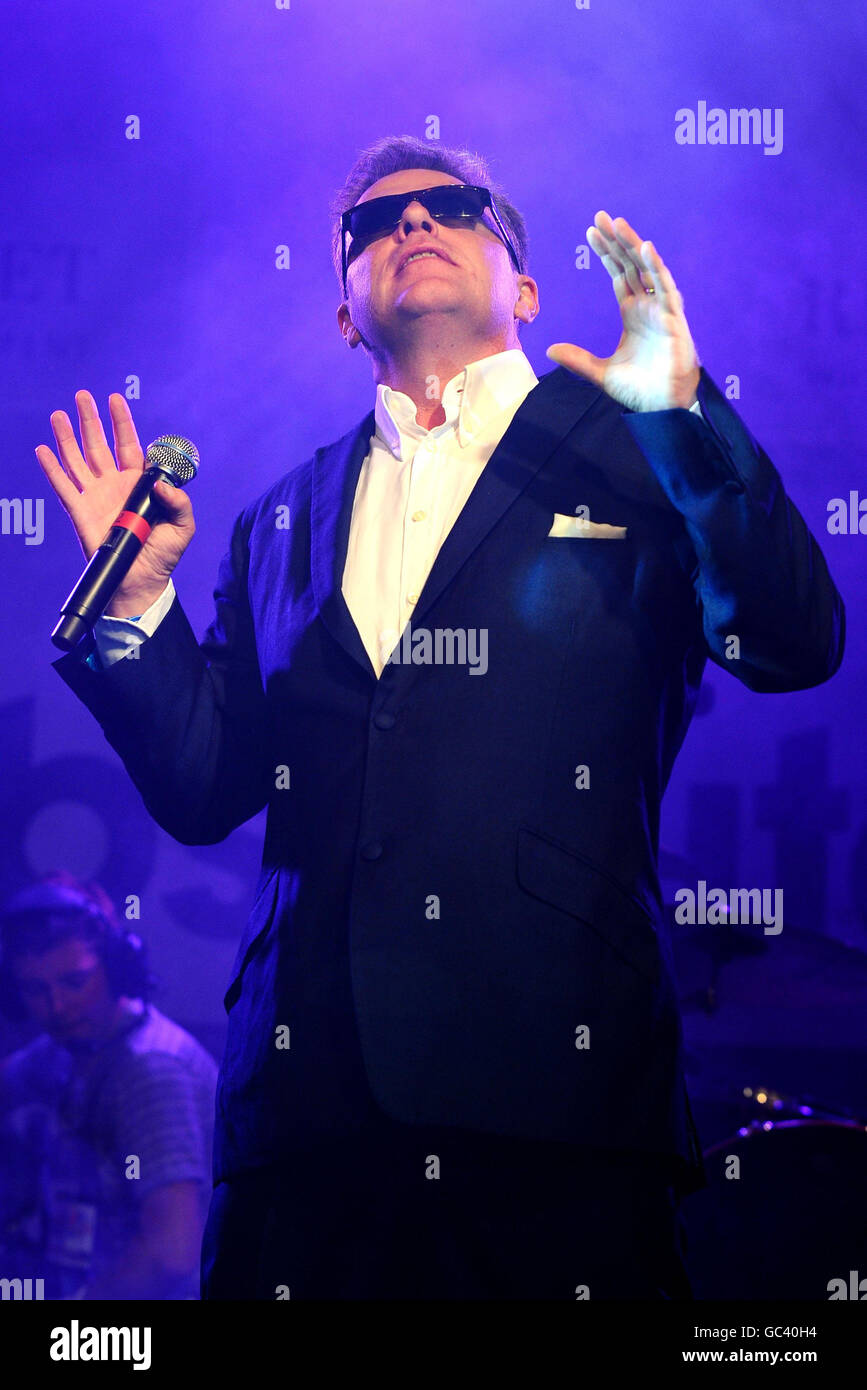 Suggs from Madness performs at Absolute Radio's 1st birthday as part of ...
