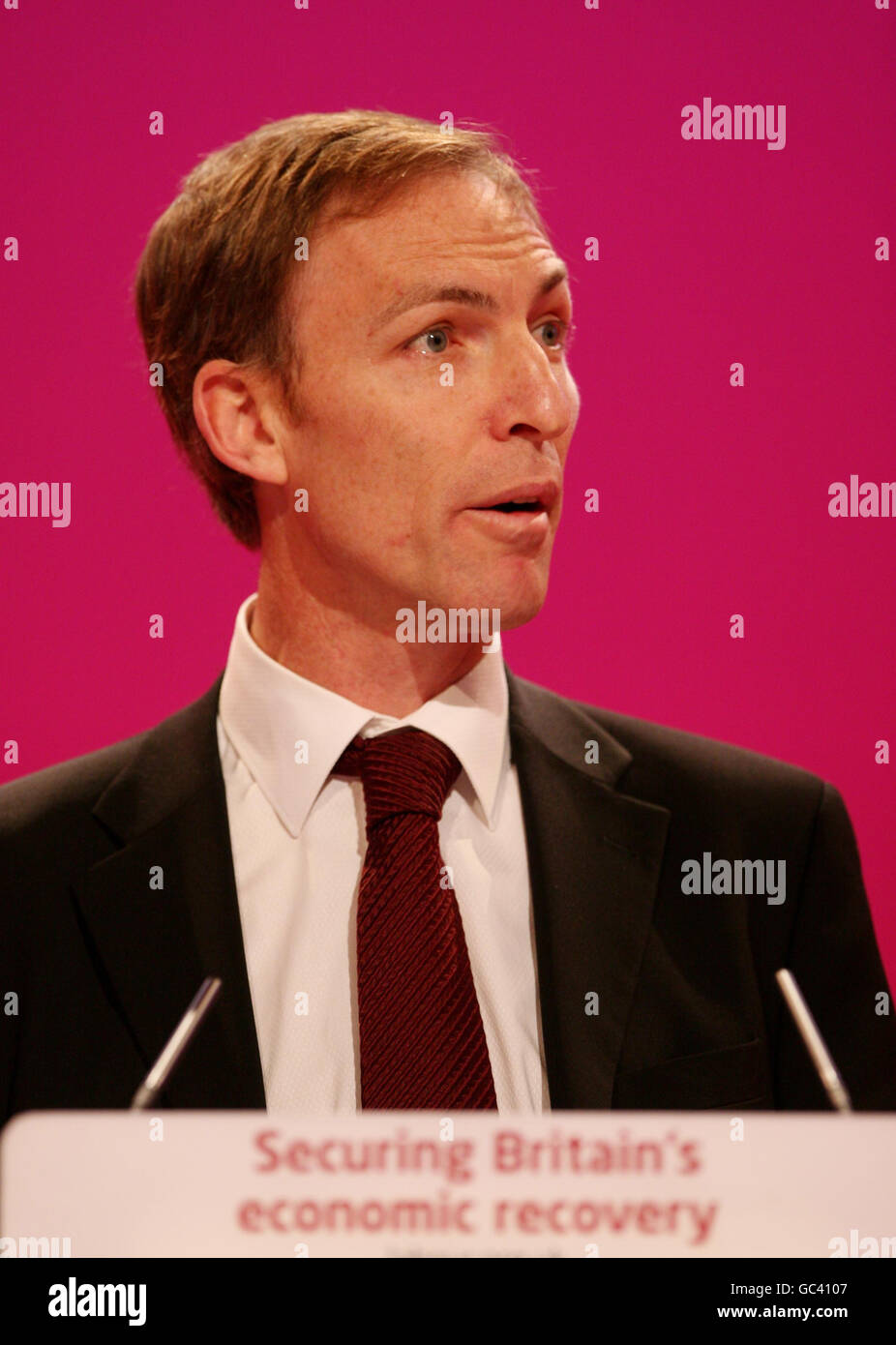 Scottish Secretary Jim Murphy speaking at the Labour Party Conference ...