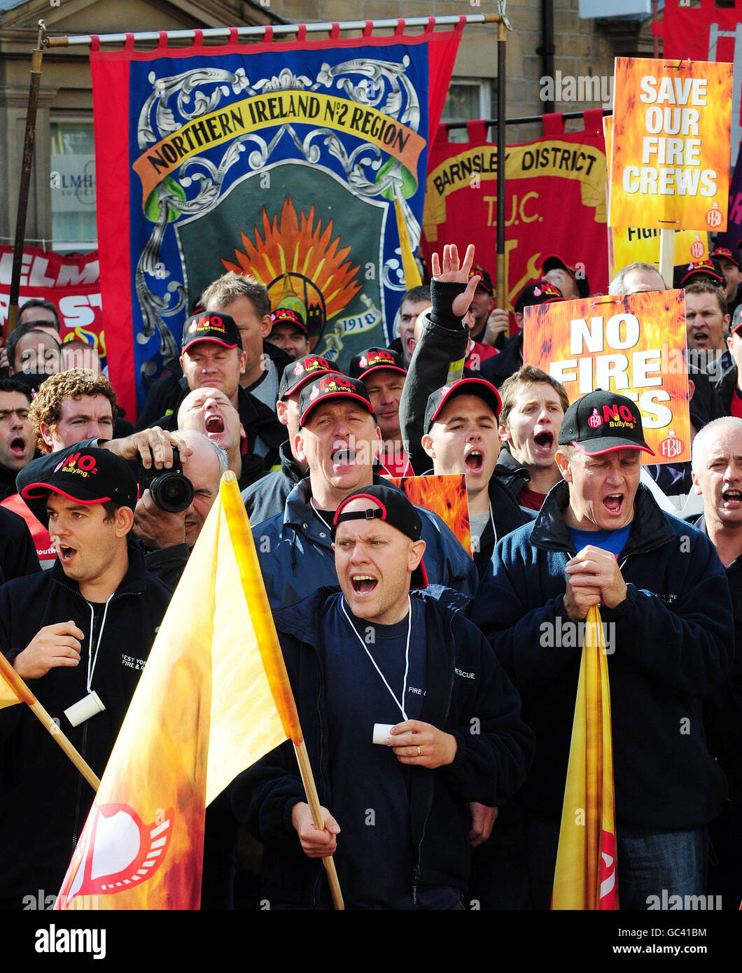 Firefighters from across the country take part in a march taking place ...