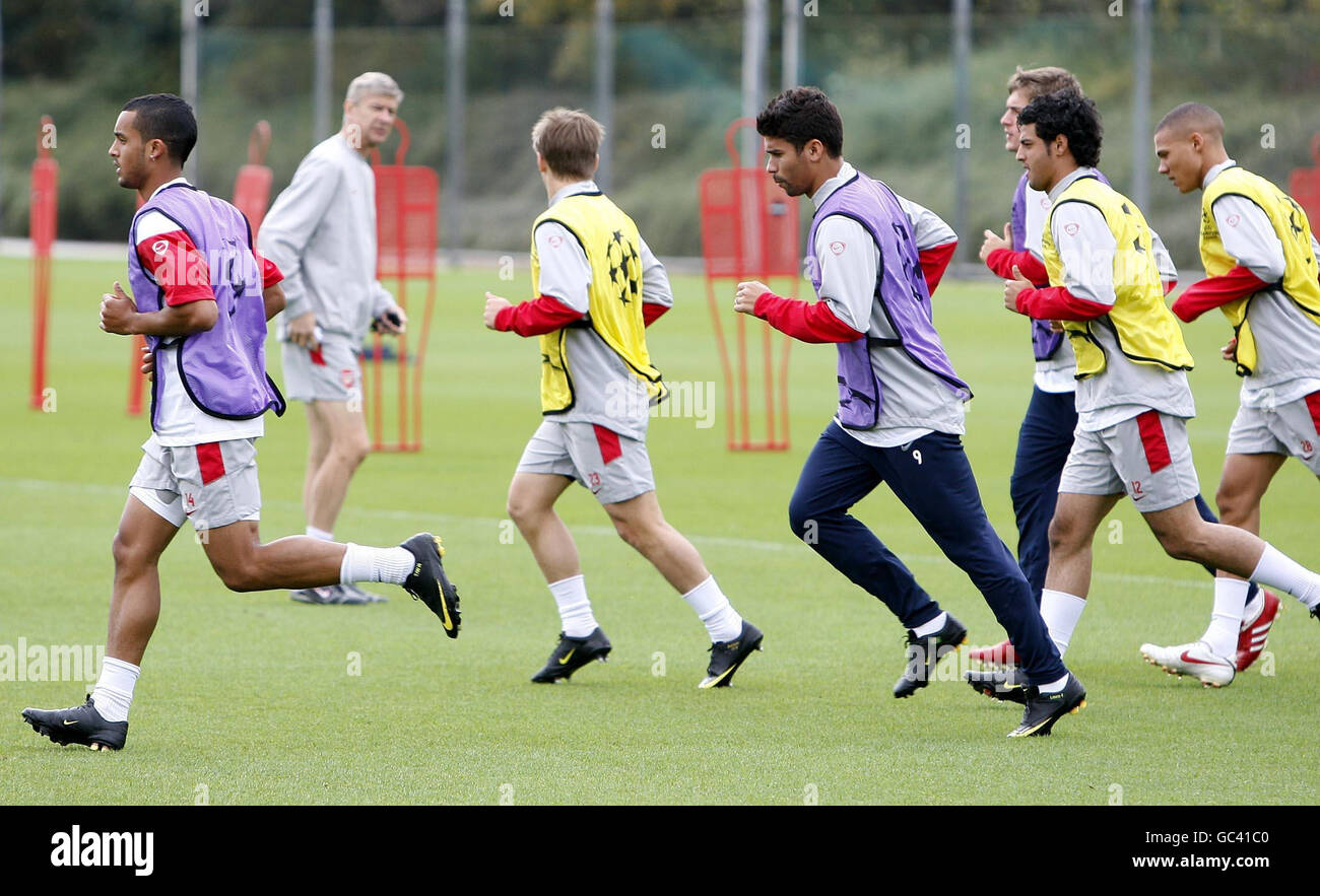 Left during the training session at london colney training ground hi ...