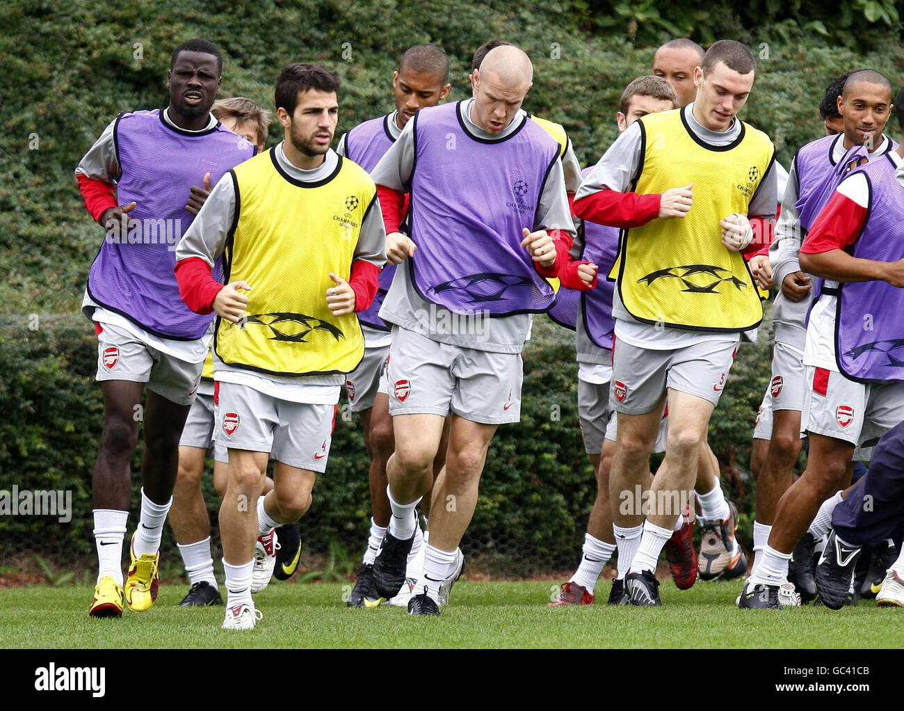 Arsenal during a training session at London Colney training ground ...