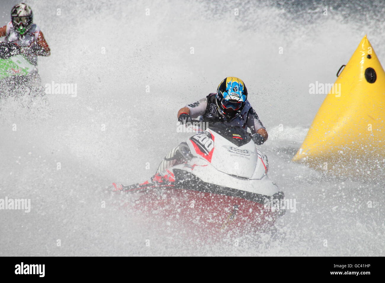 Phil Pope, driving a Yamaha FZR SVHPO in a P1 AquaX race, during the ...