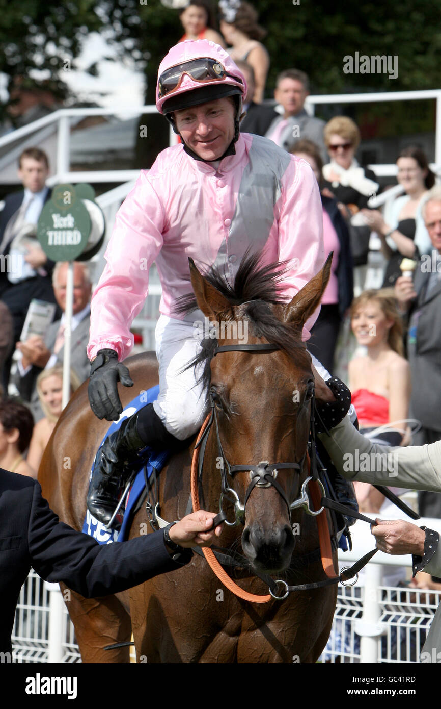 Jockey Jimmy Fortune celebrates winning The Darley Yorkshire Oaks on ...