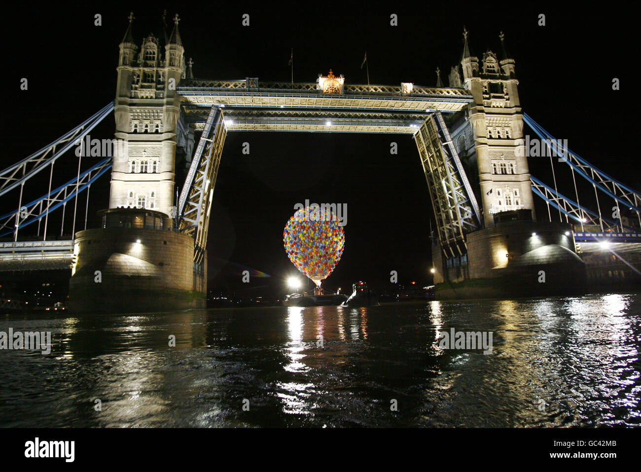 Disney balloon flies through tower bridge hi-res stock photography and ...