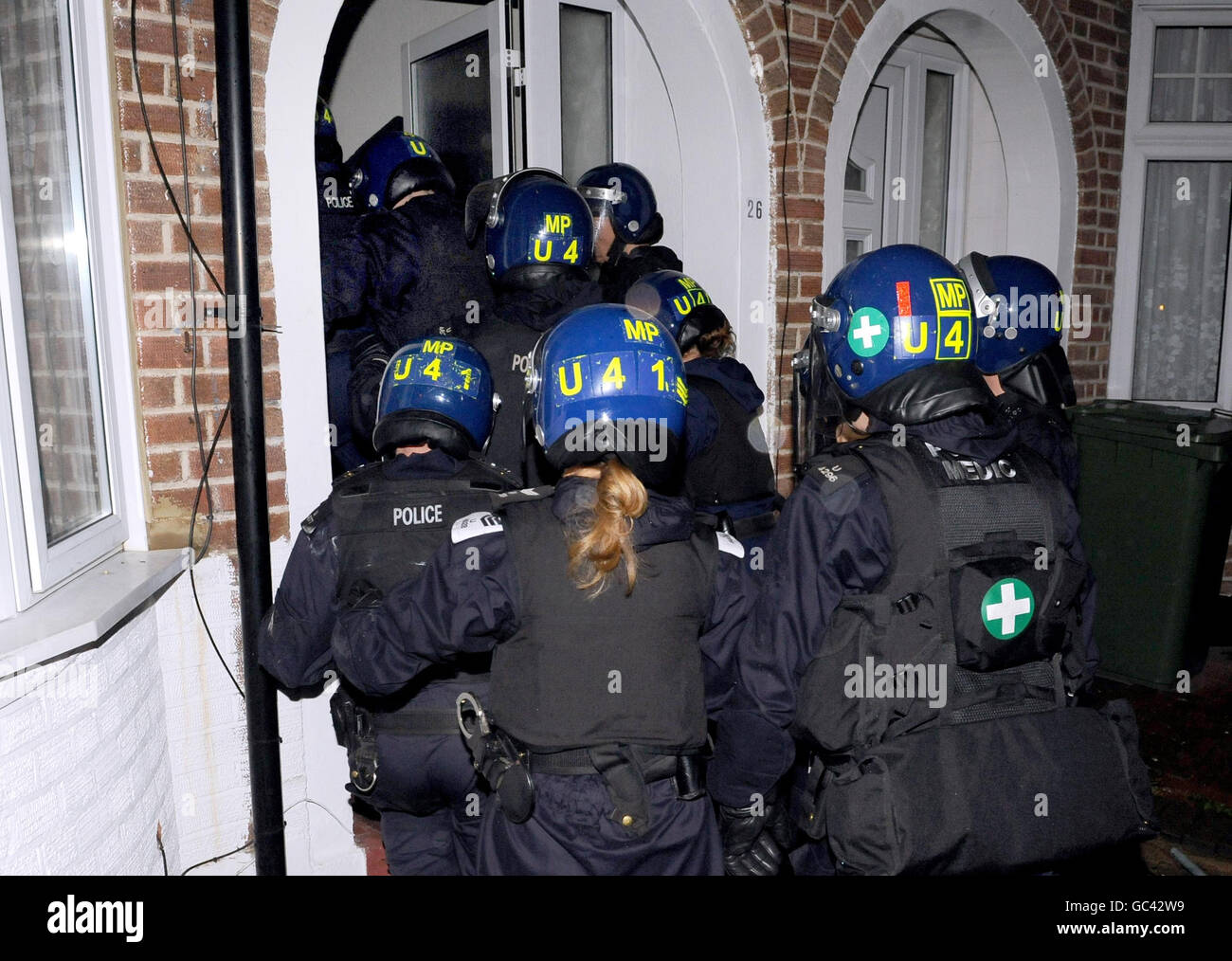 Police launch drug raids in London Stock Photo - Alamy