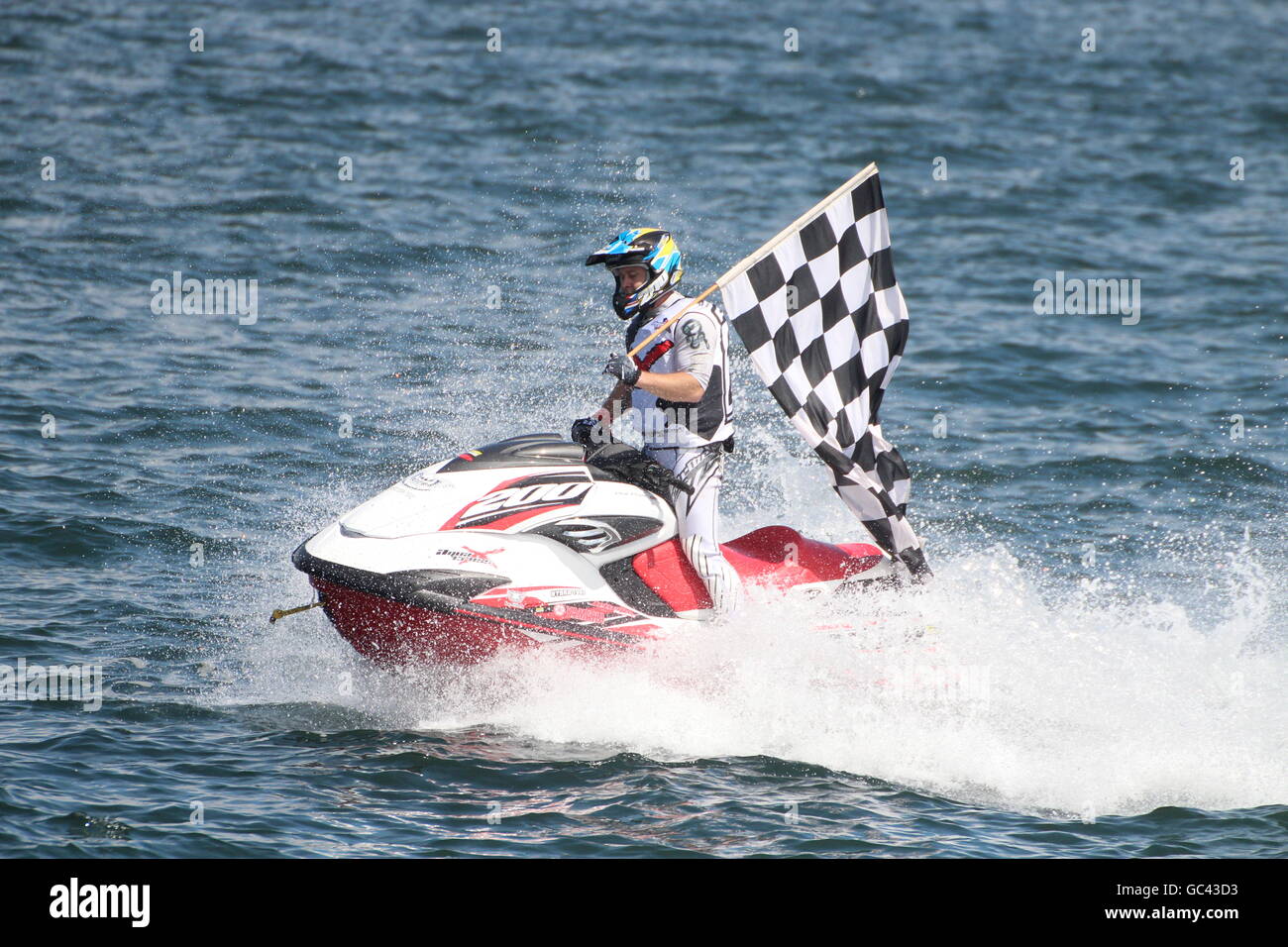 Phil Pope, driving a Yamaha FZR SVHPO in a P1 AquaX race, during the ...