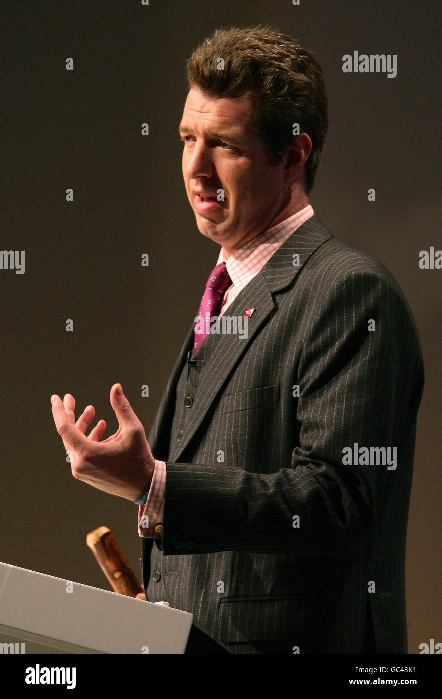 Major Phil Packer speaks to delegates at the Conservative Party ...