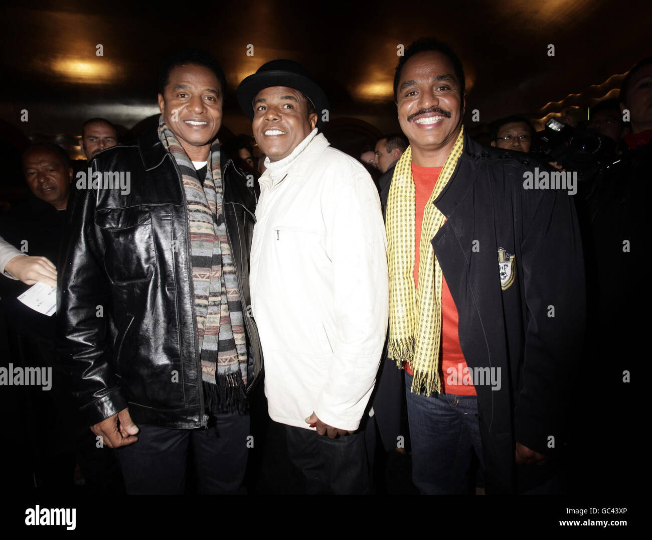 Members of the Jackson family (left to right) Jackie, Tito and Marlon ...