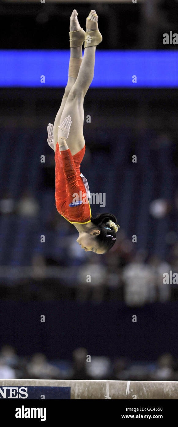 China's Linlin Deng performs her beam routine during the Gymnastics ...