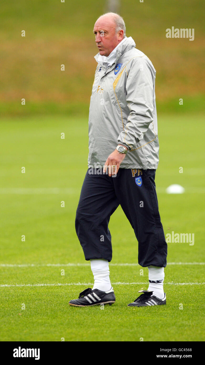 Portsmouth Manager Paul Hart during training at the teams Eastleigh ...