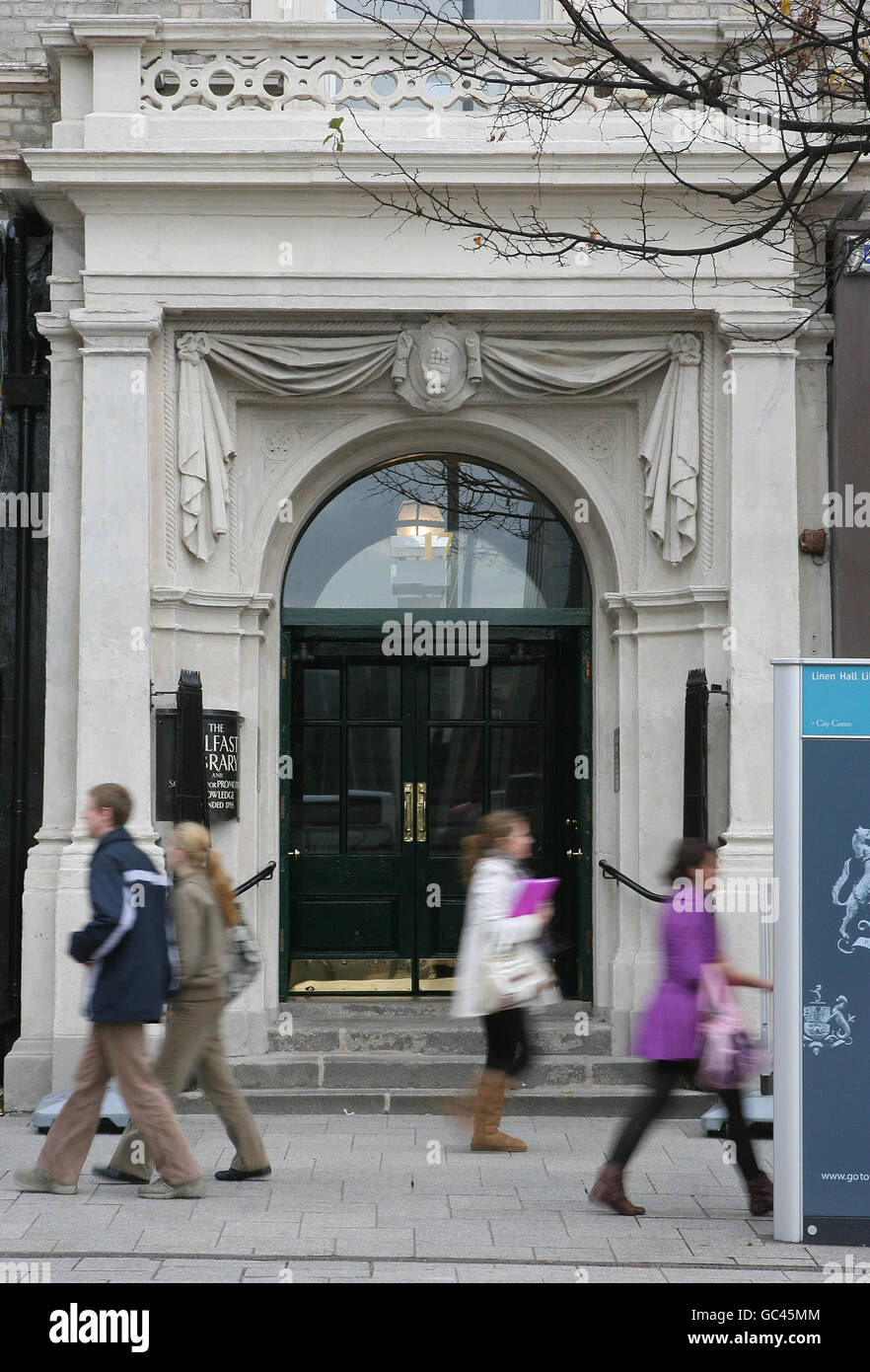 The newly renovated facade of Belfast's Linenhall Library which was ...