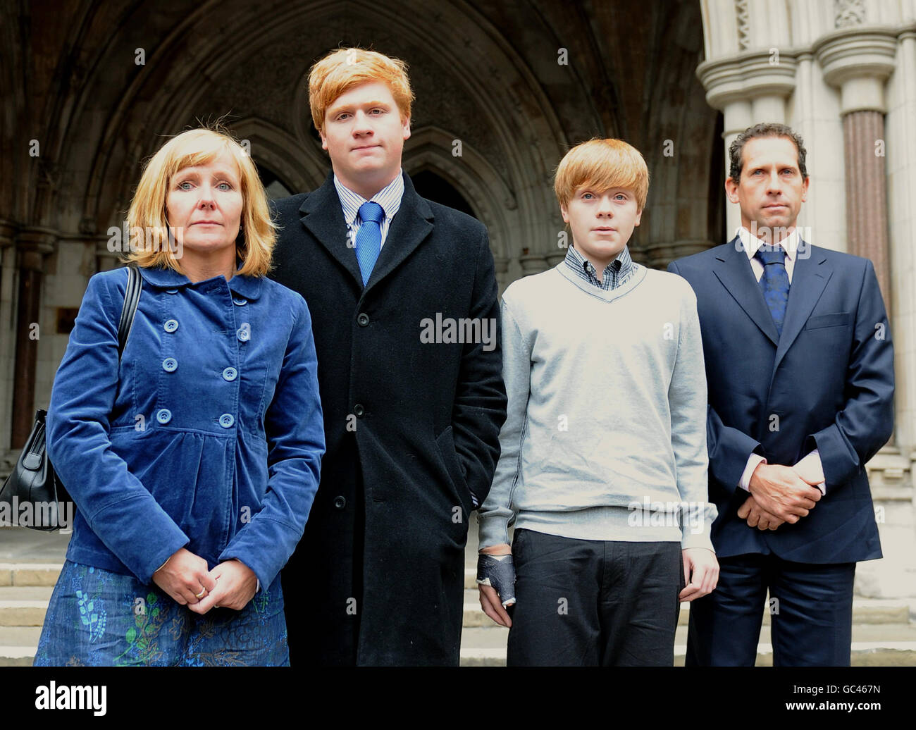 Henry Webster (second left) arrives with (left to right) mother Liz ...