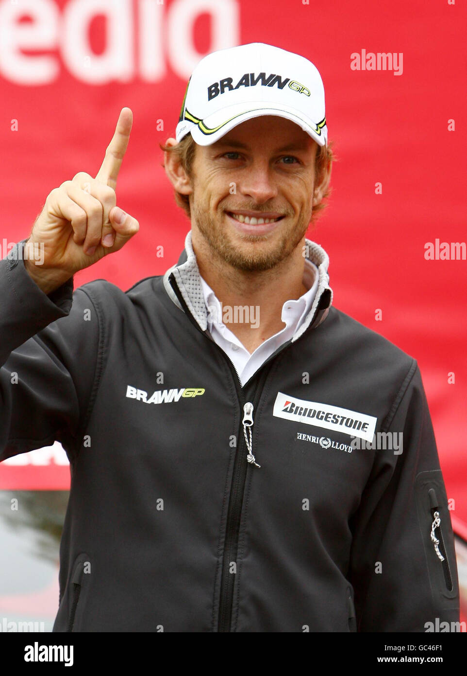 Great Britain's Formula 1 World Champion Jenson Button makes an ...