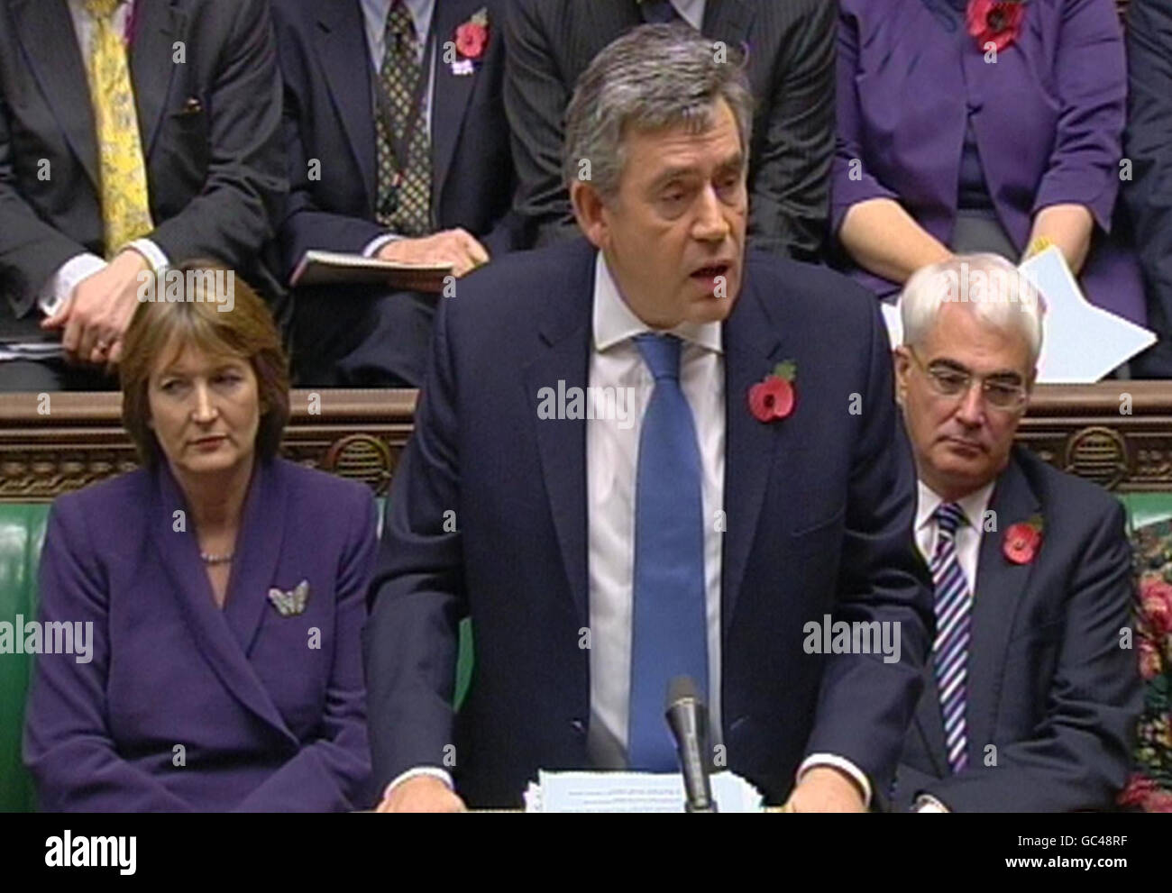 Prime minister gordon brown speaks in the house of commons hi-res stock ...