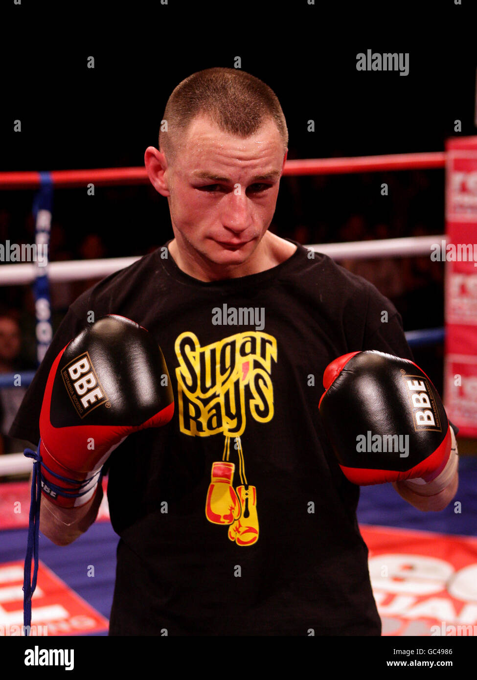 Gary Davies after the British Bantamweight title fight Stock Photo - Alamy