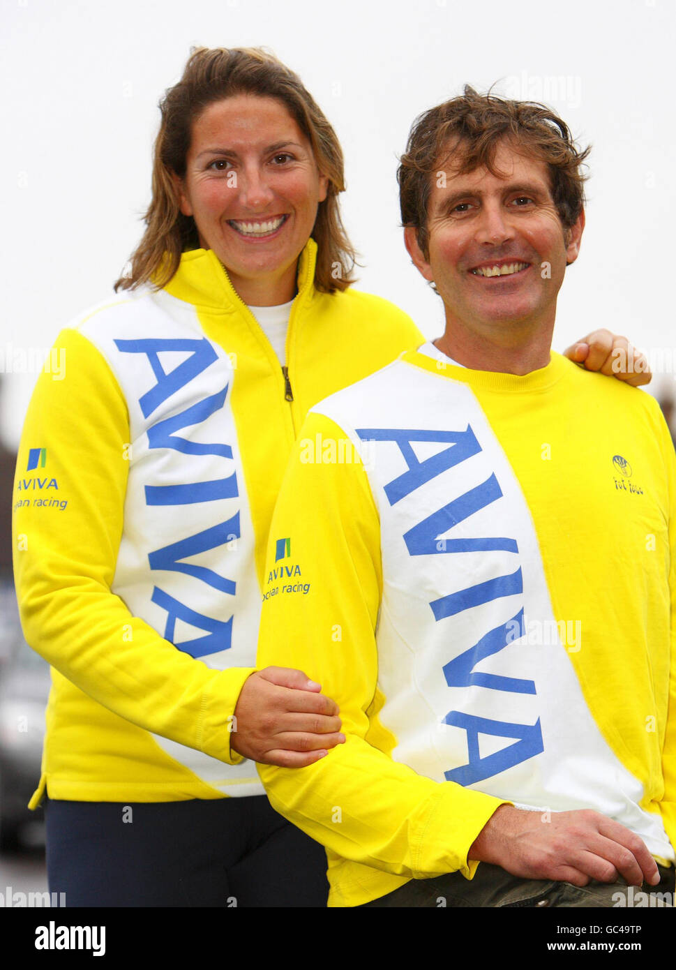 British sailing duo Dee Caffari and Brian Thompson onboard the Open 60 ...