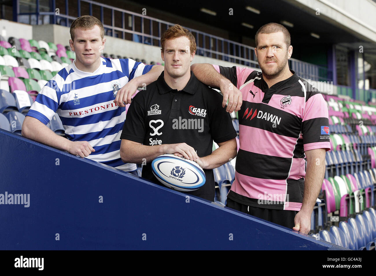 Heriot's Chris Fusaro, (left), Ayr's Damien Kelly (right) and Gael ...