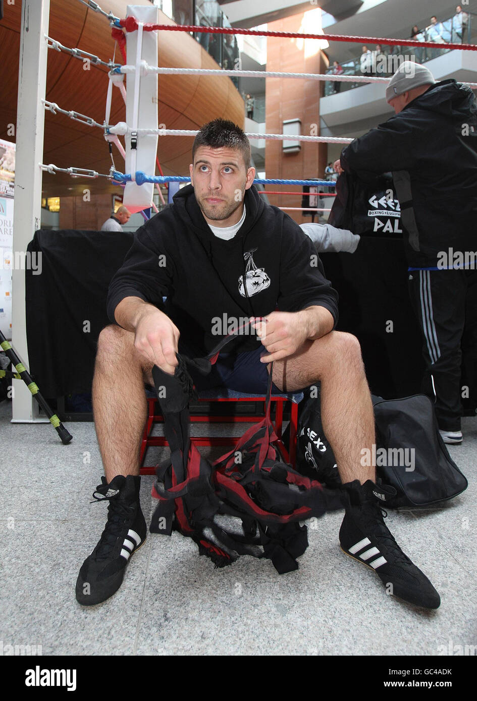 Sam Sexton during a work out at the Victoria Square Shopping Centre ...