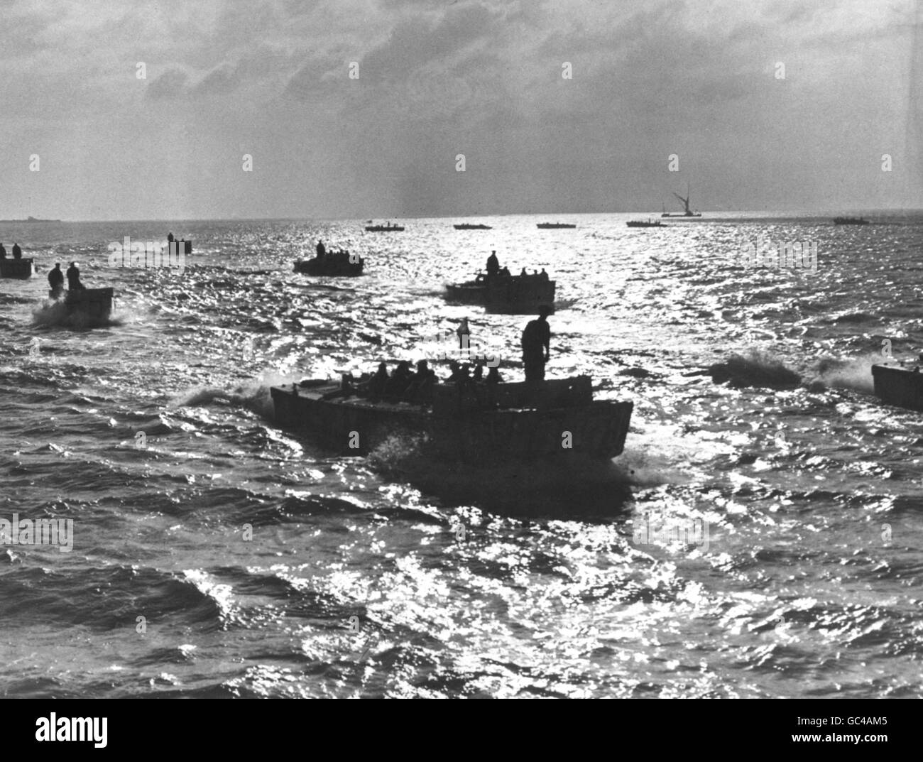 World War Two - Royal Marine Flotilla - English Channel - 1944 Stock ...