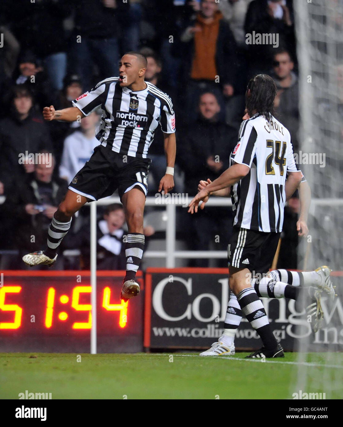 Newcastle United's Danny Simpson celebrates scoring the third goal of ...