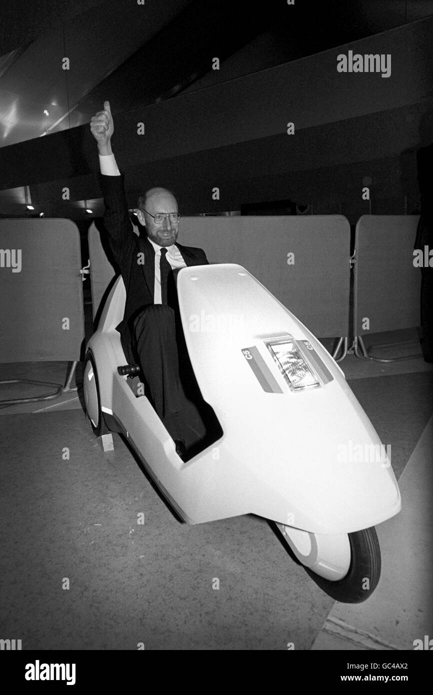 A THUMBS UP FROM SIR CLIVE SINCLAIR AT ALEXANDRA PALACE IN LONDON ...