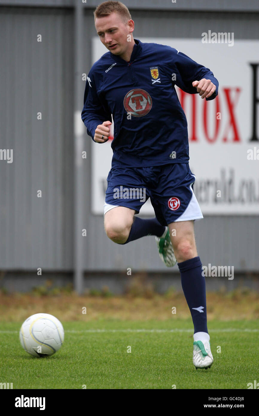 Scotland's Derek Riordan during a training session at Strathclyde Homes ...