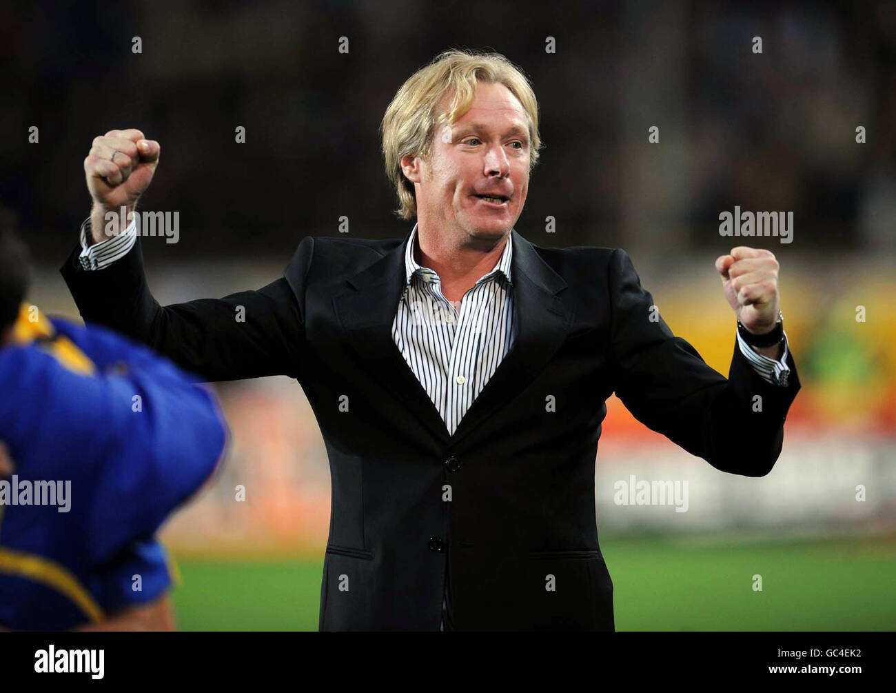 Ukraine coach Oleksiy Mykhaylichenko celebrates his sides win against ...