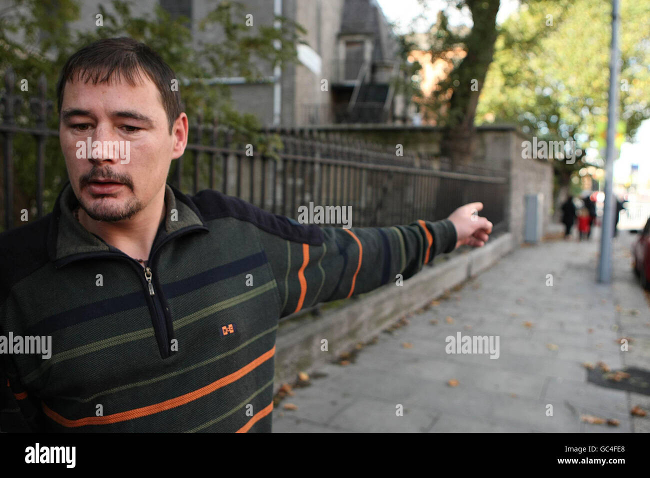 Former Stephen Gately schoolfriend Nicholas Fay speaks to reporters ...