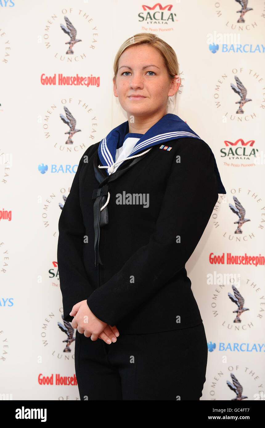 Able Seaman Kate Nesbitt arrives at the Women of the Year Awards at the ...