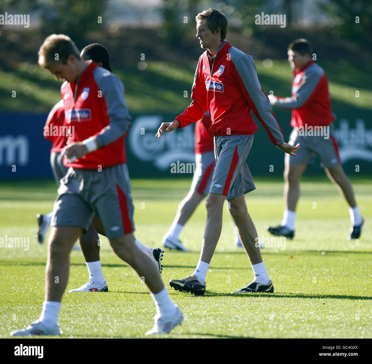 England's Peter Crouch during a training session at London Colney ...