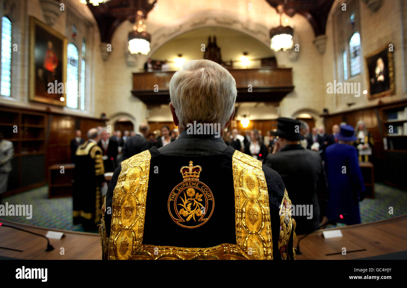 One of the nine Justices waits to meet Queen Elizabeth II in Court Room ...