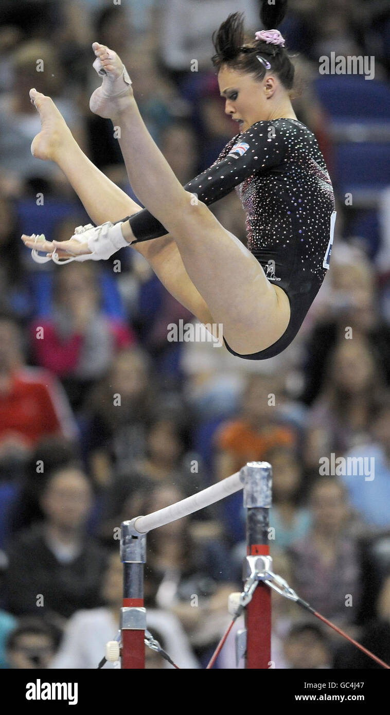 Great Britain's Rebecca Wing competes on the un-even bars during the ...