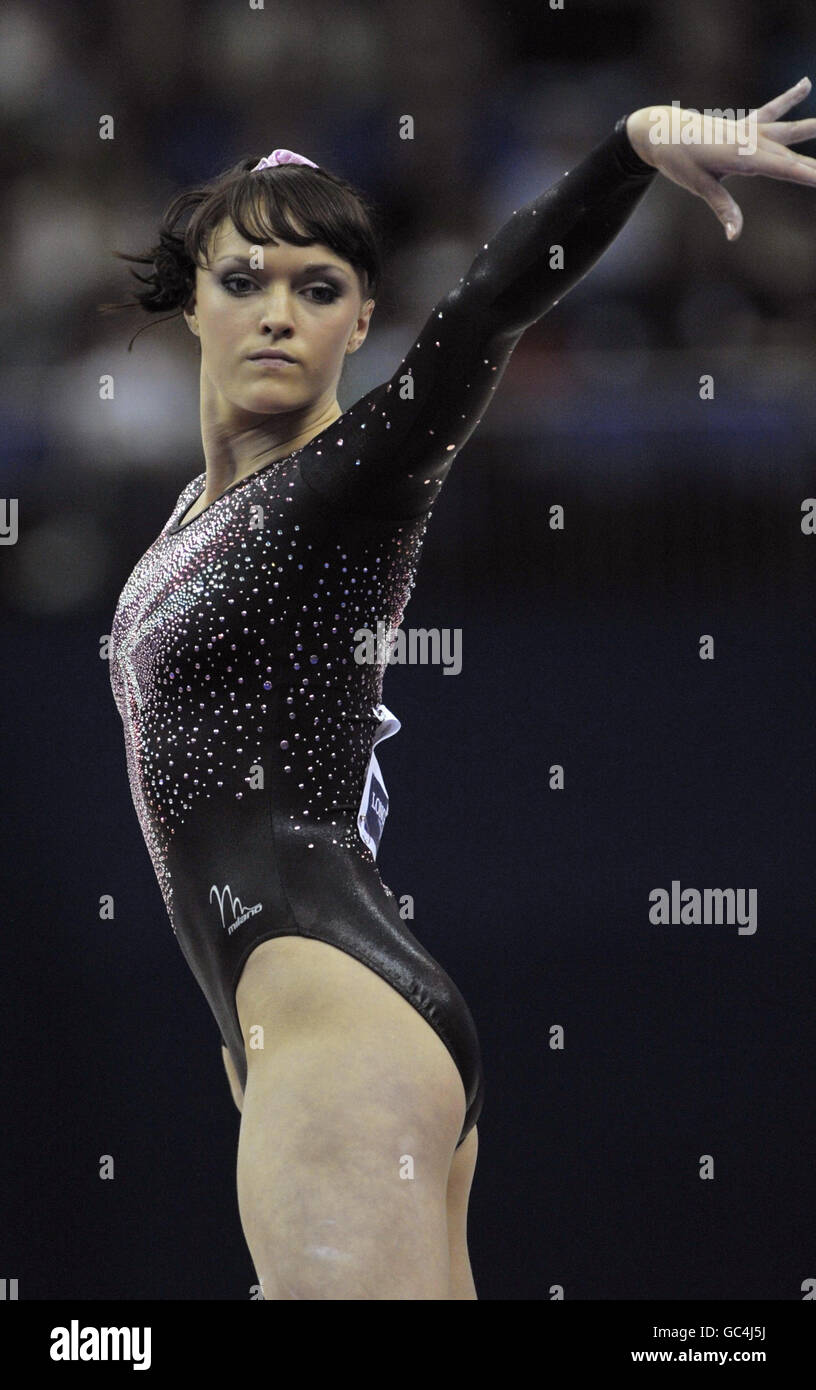 Great Britain's Rebecca Wing on floor during the women's individual all ...