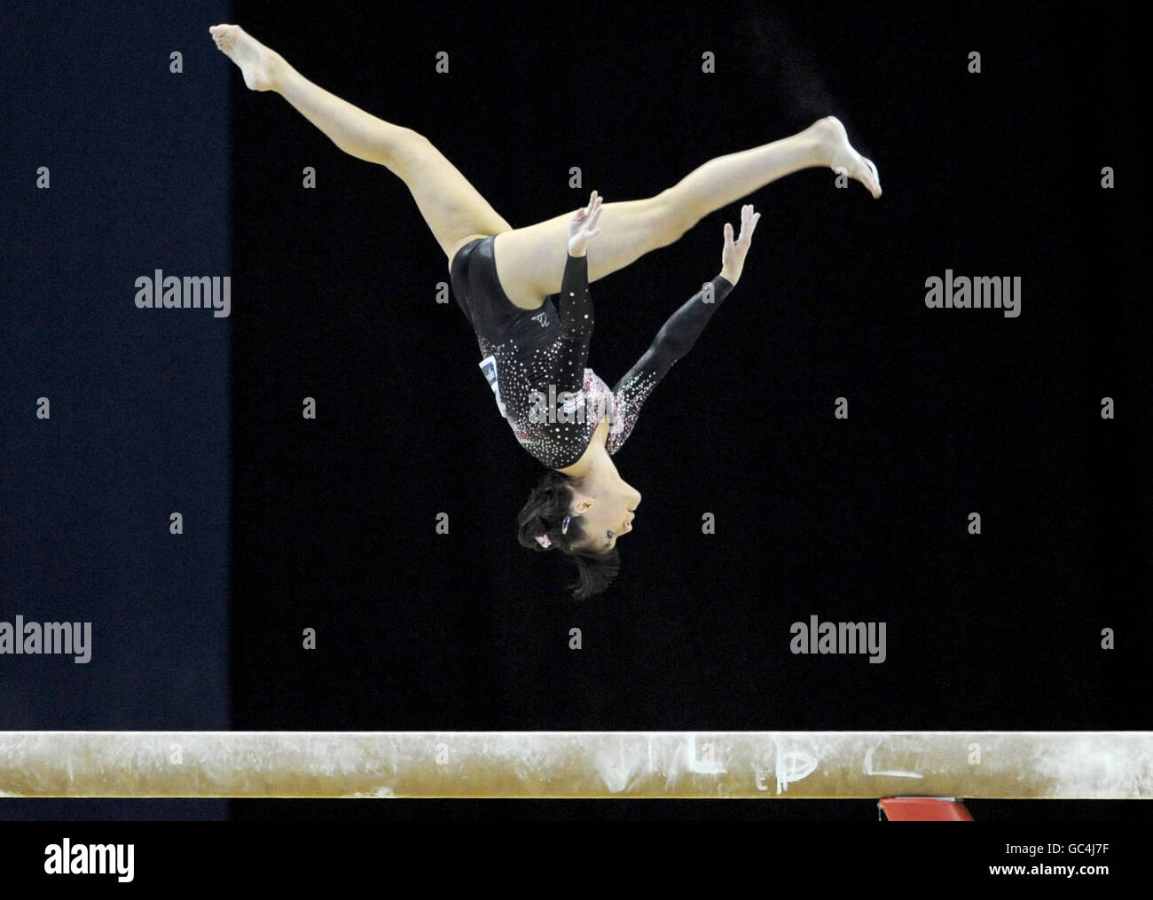 Great Britain's Rebecca Wing competes on the beam during the Women's ...