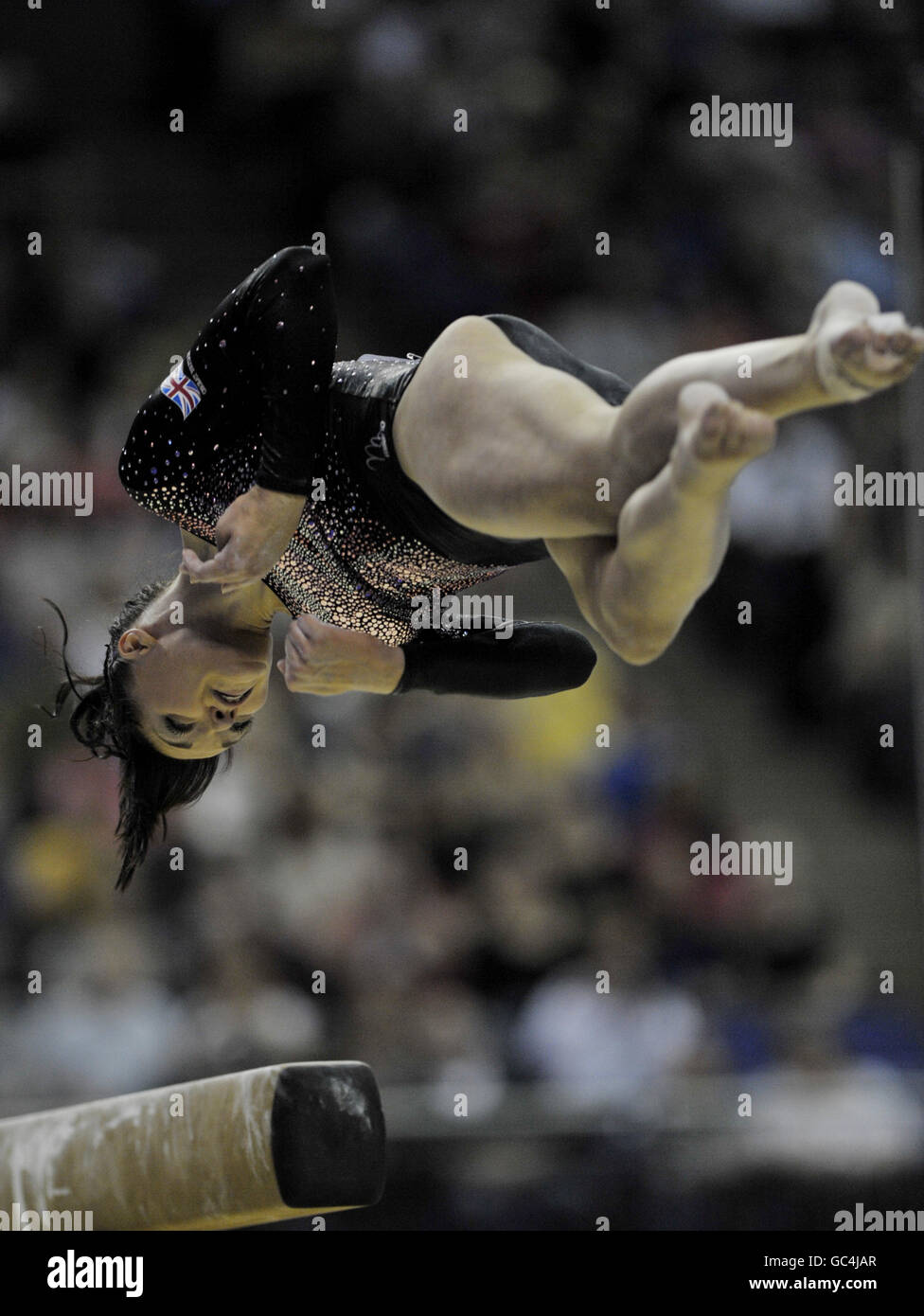Great Britain's Rebecca Wing dismounts from beam during the Women's ...