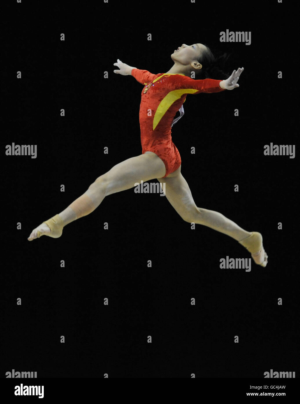China's Linlin Deng on the beam during the Women's Individual All Round ...