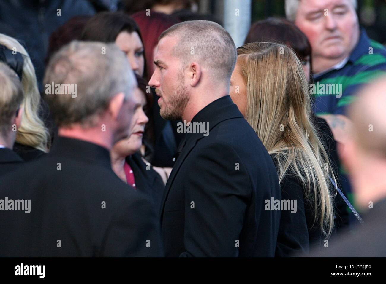 Andrew Cowles arriving for the funeral of Stephen Gately at St Laurence ...