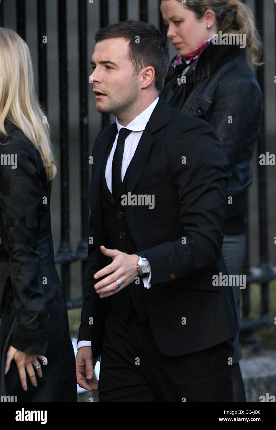 Shane Filan from Westlife arriving for the funeral of Stephen Gately at ...