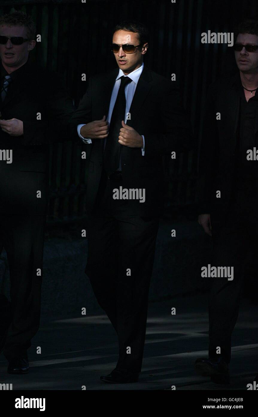 Stephen Gately funeral. Chris Bisson arriving for the funeral of ...